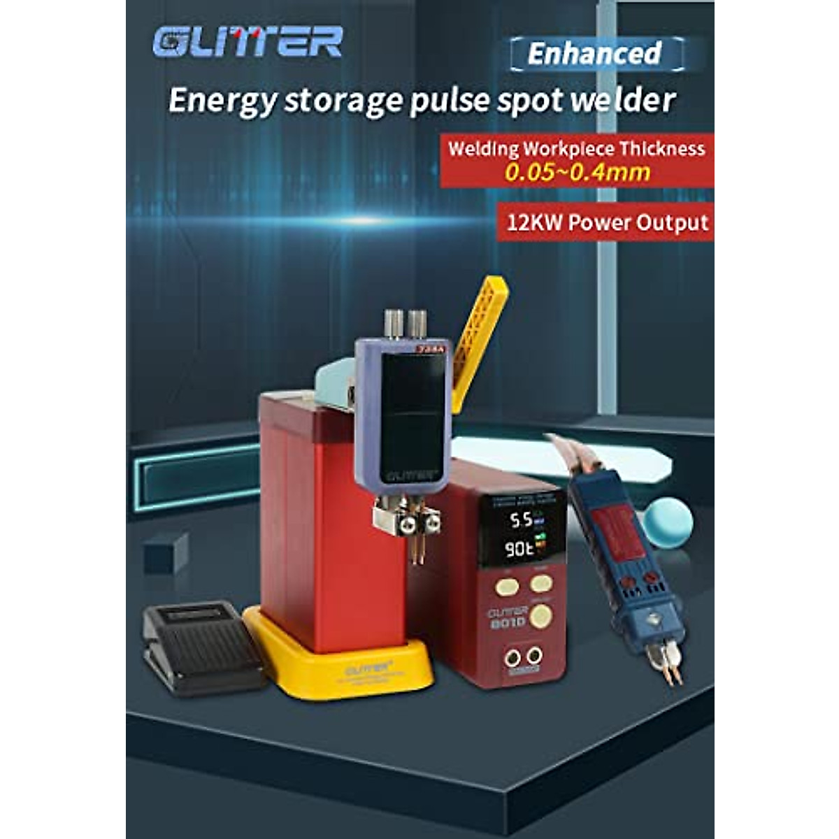 ZCM-JSD 801D 18650 Battery Welding Machine,Hand Held Spot Welder w/Two Modes,Soldering Station Portable fo rRepair Shop,Factory, Laboratory