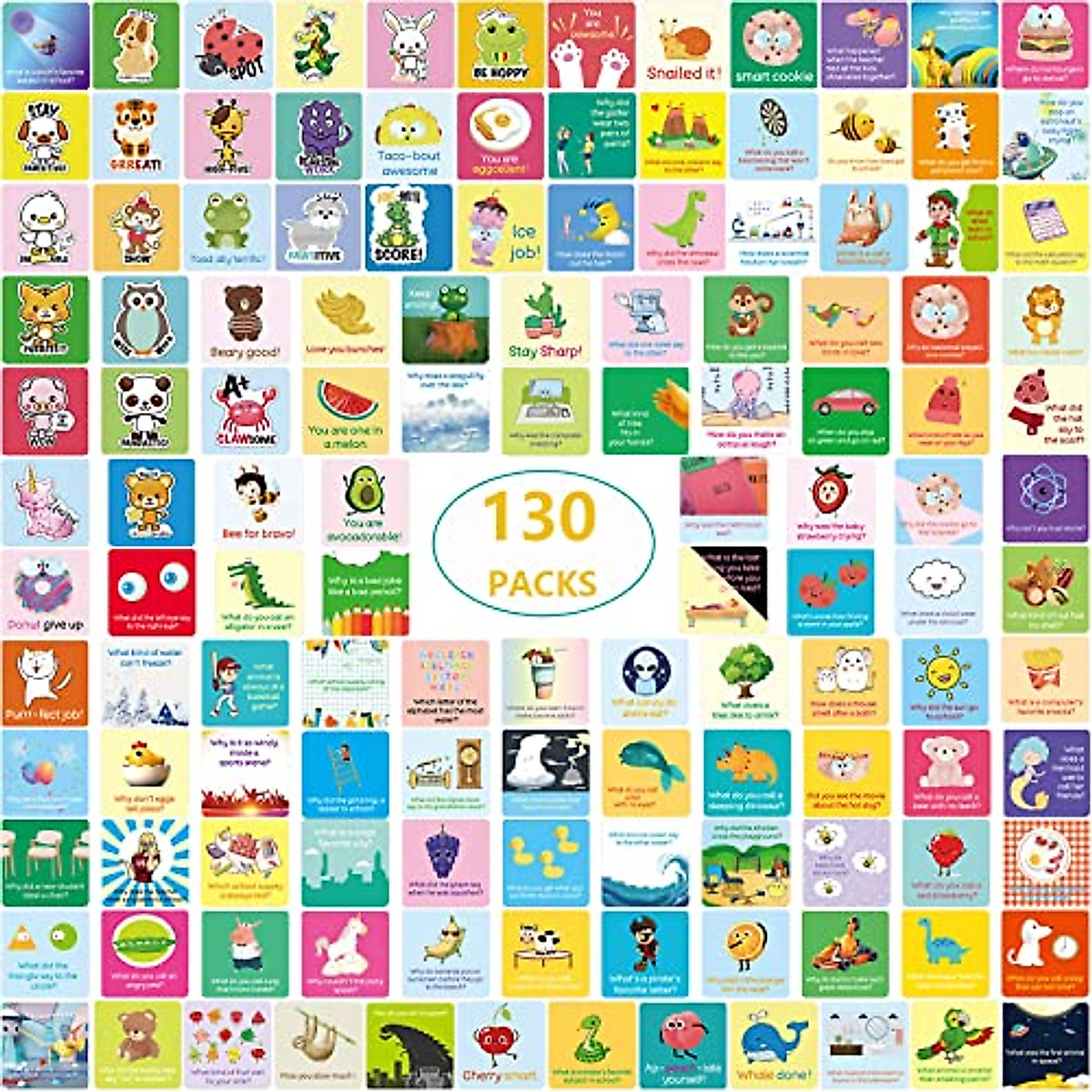 ceiba tree 90 PCS Lunch Box Notes Joke Cards Bento Box Messages Funny Riddles for Kids 40 PCS Inspirational Motivational Lunchbox Cards Puns Riddles for Party School Picnics