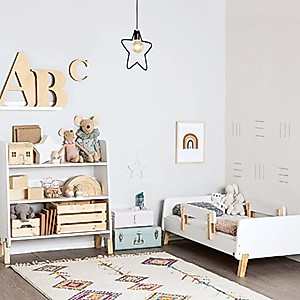 dadada Muse Toddler Bookshelf, 3-Tier 30" Modern Storage Display, White/Natural