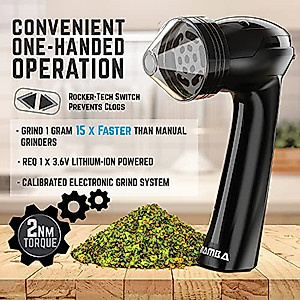 Mamba V2 1g Black Electric Portable Herb Grinder. USB Powered Essential Kitchen Mill for Grinding