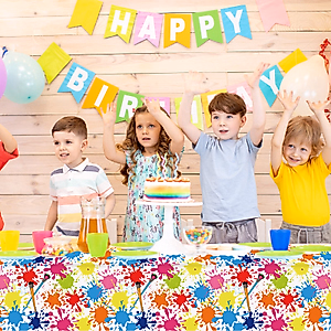 gisgfim 3 Pcs Art Paint Tablecloth Party Supplies Art Theme Birthday Party Decorations Creative Artist Painting Party Table Covers for Kids 105 x 54 inch