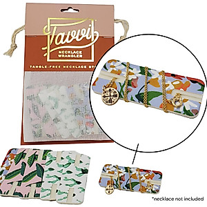 Tavvi Necklace Wrangler Tangle-Free Jewelry Organizer (6-pack) | Travel Organizer | Universal Jewelry Storage Case for Fine Chain Necklaces| Jewelry Roll Alternative (Wallpaper)