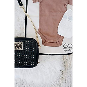 Chelsea + Cole for Itzy Ritzy Crossbody Diaper Bag - Includes 6 Pockets, Changing Pad & Tassel; Black with Sweetheart Print