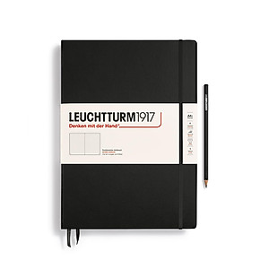 LEUCHTTURM1917 - Notebook Hardcover Master Classic A4+ - 235 Numbered Pages for Writing and Journaling (Black, Dotted)