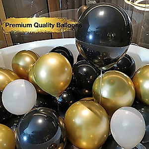 VIVID TREE Black and White Gold Balloons Arch Garland Kit,Party Birthday Balloons Decoration Set for Bridal,Baby Shower, Wedding, Birthday, Graduation, Anniversary Party