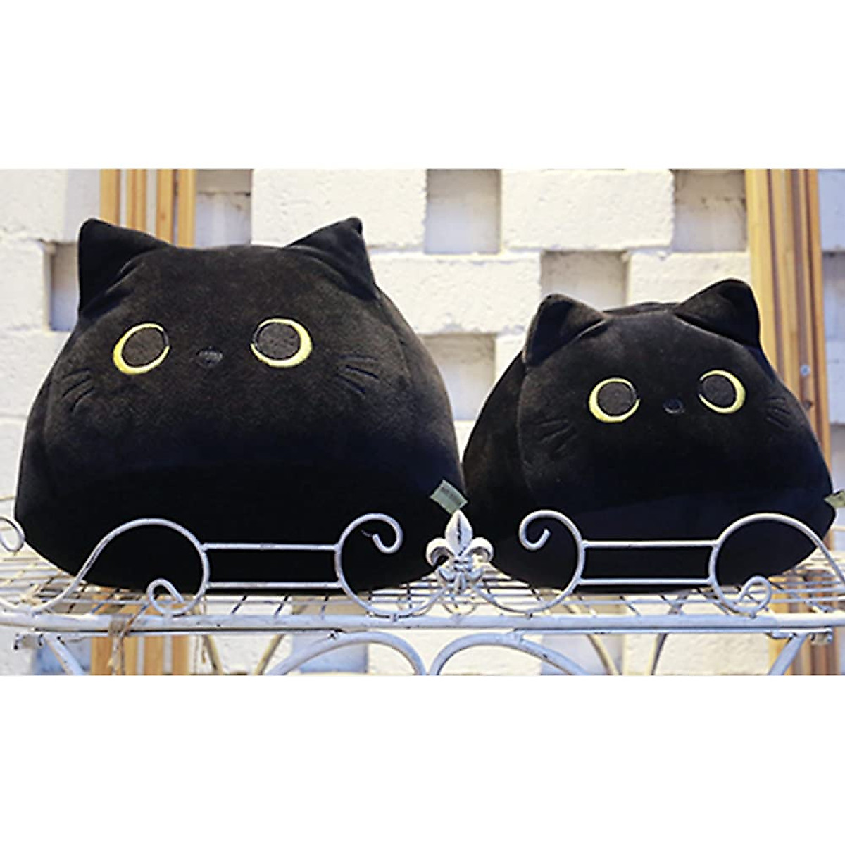 GOBEAUTY Black Plush Toy Pillow Cute Animal Cat-Shaped Stuffed Pillows Cushion Great Gifts for Birthday Valentines Day Christmas to Give Girlfriend Boyfriend, R14IXLVB230R37DSM5W
