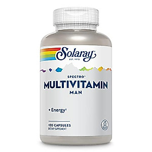 SOLARAY Spectro Multivitamin for Men, Men's Multivitamin for Energy and Overall Wellness with Saw Palmetto, Pumpkin Seed, Digestive Enzymes, and More, 60-Day Guarantee, 30 Servings, 120 Capsules