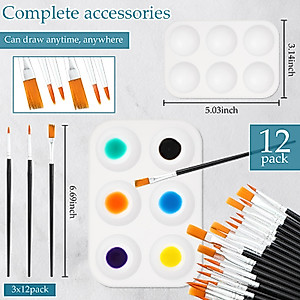 Ctosree 12 Pack Pre Drawn Canvas Kit 12 Pcs Pre Printed Canvas Afro Queen Cute Canvas Painting Set 12 Watercolor Paint Sets 12 Brushes 12 Pallet for Kids Adults DIY Paint (Landscape,8 x 10 in)