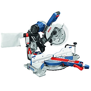 Bosch CM10GD Compact Miter Saw 15 Amp Corded 10 Inch Dual-Bevel Sliding Glide Miter Saw with 60-Tooth Carbide Blade and MS1233 Crown Stop Kit for Bosch Miter Saws, Includes Mounting Knobs and Hardware
