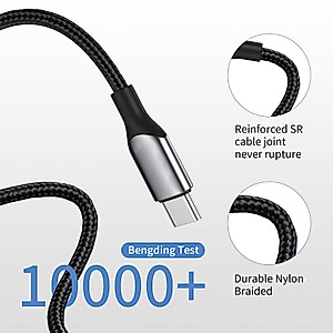 Buliter 2Pack(3FT+6FT, Black) USB A to Type C Cable, Type-C 3A Fast Charge QC3.0 Durable Nylon Braided Charger Cable Compatible with Samsung Galaxy S22 S21 S20 LG iPad