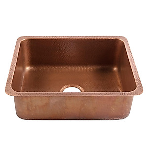 Sinkology Orwell Copper 23" Single Bowl Undermount Kitchen Sink Kit with Bottom Grid and Drains