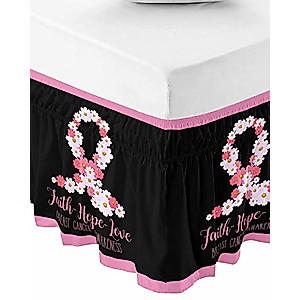 Energy Sympathy Bed Skirt Cal King Size 16 Inch Drop,Adjustable & Elastic Wrap Around Bed Skirts Pleated Dust Ruffles for Twin Full Queen Cal King Bed,Inspirational Positive Healing Thoughts Black