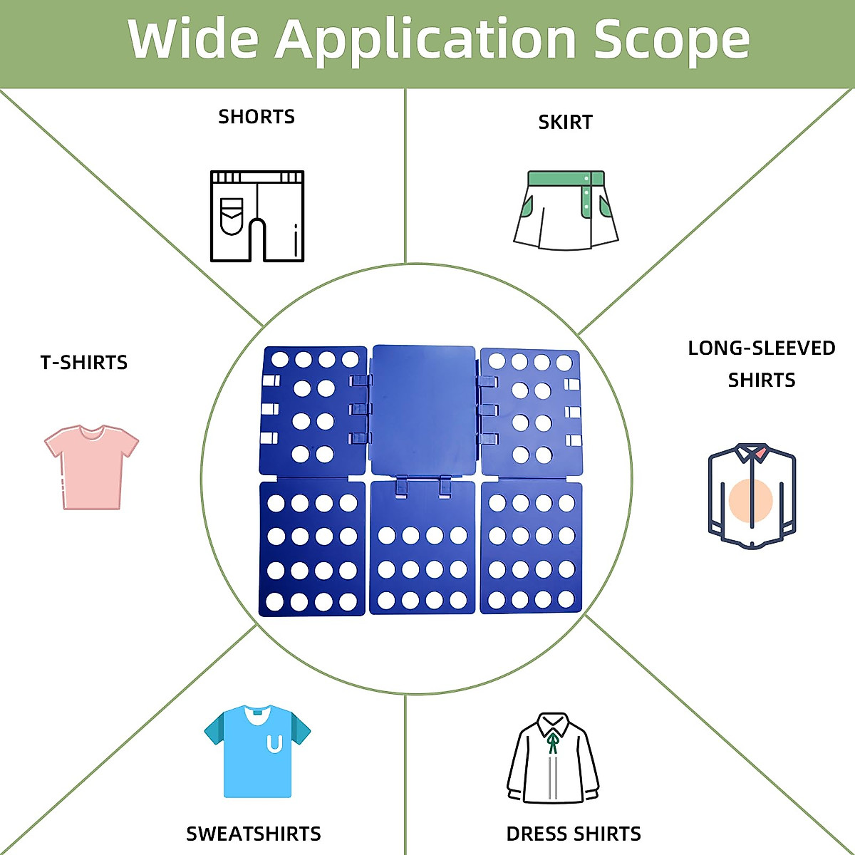 GYE T Shirt Folding Board T Shirt Clothes Folder Laundry Organizer Durable Tool Plastic Easy and Fast Folding Board for Kid Children and Adult to Fold Clothes (Blue)