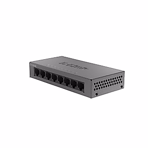 D-Link Ethernet Switch, 8 Port Gigabit Unmanaged Desktop Plug and Play Sturdy Metal Housing Fanless Design EEE Brown Box (DGS-108GL)