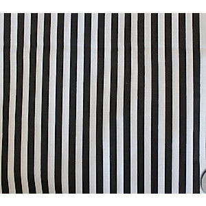 Polycotton Fabric Printed Stripe Black / 60" Wide/Sold by The Yard