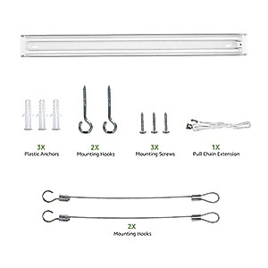 Lepro 4ft Linkable LED Shop Lights, 42W 4200lm Garage Ceiling Light Fixture, 4000K Neutral White, 250W Equivalent Surface Flush Mount or Hanging Workshop Bench Light with Plug and Pull Chain, 6 Packs