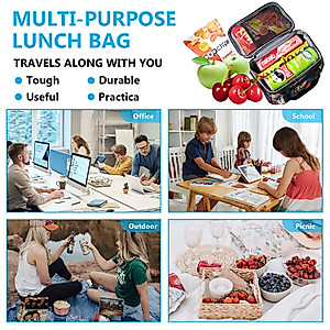 TOMULE Insulated Lunch Bag for Men Women - 3+years old (8.5L, red floral)