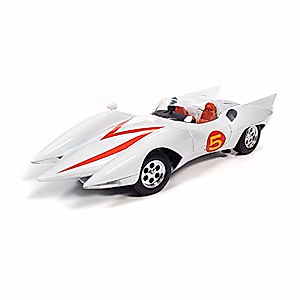 Auto World Speed Racer Mach 5 with Chim Chim and Speed Racer Figures. , Speed Racer AWSS124-1/18 Scale Diecast Model Toy Car