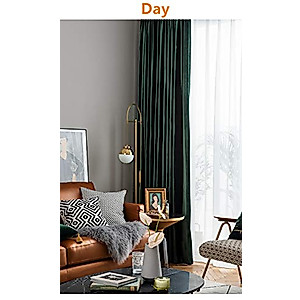 MYRU 1 Pair Nordic Velvet Curtains Dark Green Luxury Blackout Curtains for Bedroom and Living Room (2 X 54 by 96 Inch,Dark Green)