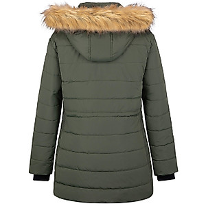 Soularge Women's Plus Size Winter Hooded Coat with Detachable (Army green, 3X)