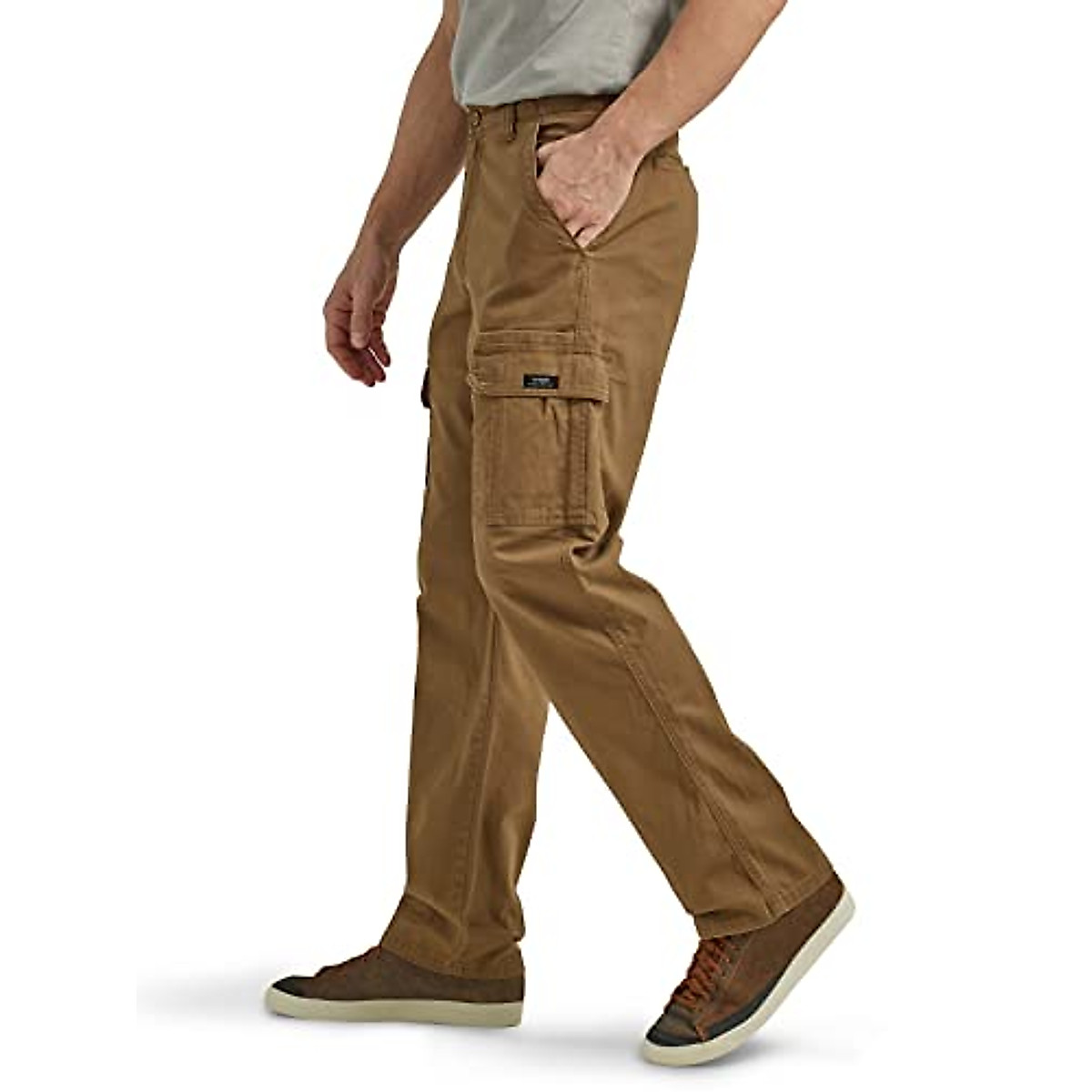 Wrangler Authentics Men's Relaxed Fit Stretch Cargo Pant, Kangaroo