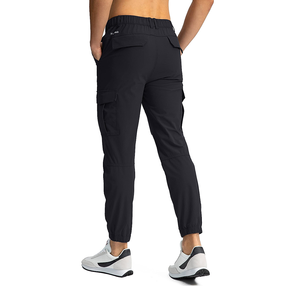 Pinkbomb Men's Hiking Cargo Pants with 7 Pockets Slim Fit Stretch Joggers Golf Cargo Work Pants for Men(Black,M)