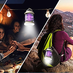 Rechargeable Bug Zapper Indoor & Outdoor Cordless | Electric Mosquito Zapper with 3 Mode | Portable Fly Zapper for Home Patio Camping Backyard Garden Trap