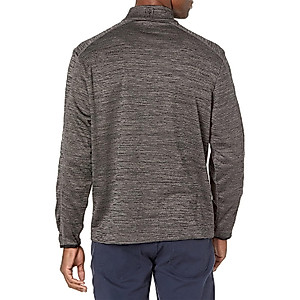 PGA TOUR Men's Textured Fleece 1/4 Zip Jacket Base Layer, Caviar HTR, X-Large