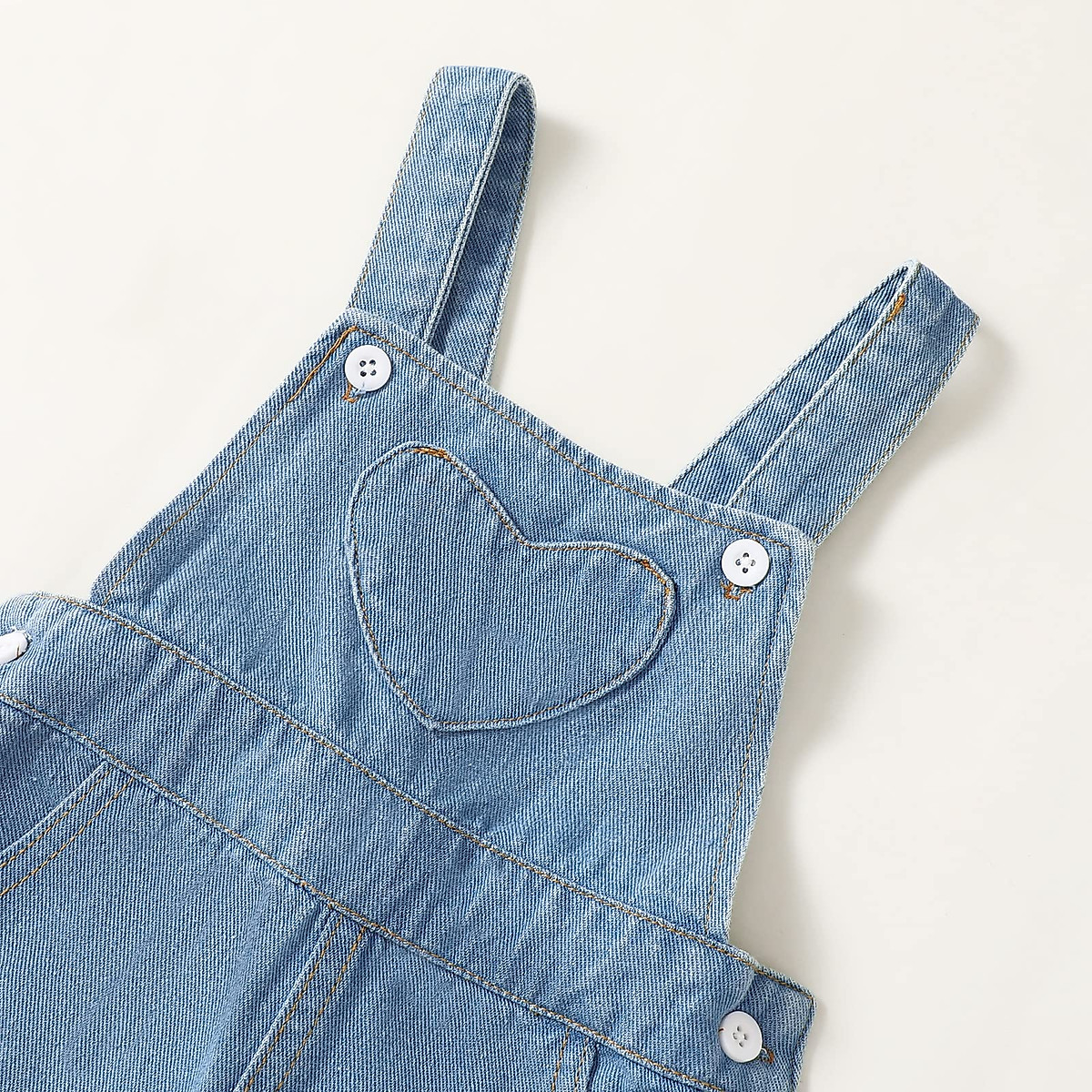 PURSKYY Baby Girls Overalls Jumpsuit Baby Denim Romper Outfits Infant Girls Jeans Jumper Bodysuit Newborn Jeans Overalls Baby Girls Bell Bottoms Playsuit, Blue, 6-12 Months