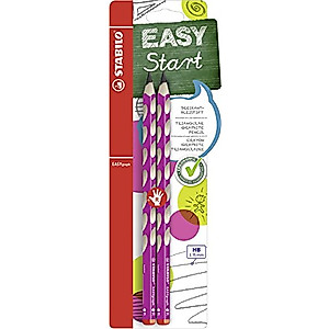 STABILO Easygraph Handwriting Pencils - HB - Right Handed - Pink Barrel - Pack of 2