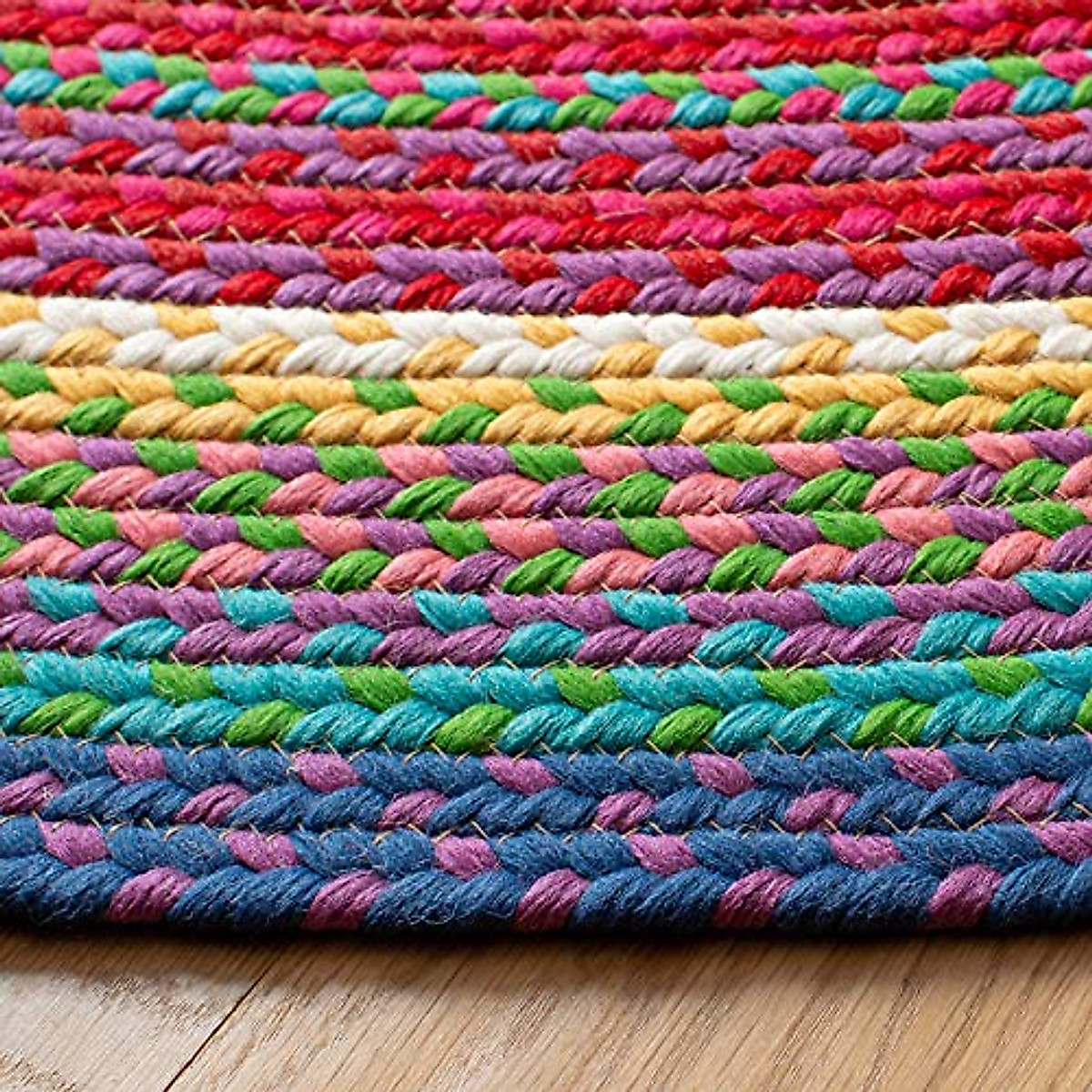 SAFAVIEH Braided Collection 3' x 5' Oval Multi BRD316A Handmade Boho Reversible Area Rug