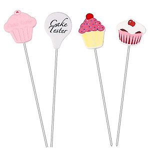 4 Pcs Cake Tester, Stainless Steel Cake Testing Needles Reusable Cake Probe Cake Skewer Needles for Kitchen Home Baking Tools Stocking Stuffers Christmas Gifts for Bakers