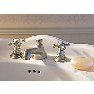 Newport Brass 920/24S Astor Double Handle Widespread Lavatory Faucet with Metal Cross Handles (Low Lea, Satin Gold