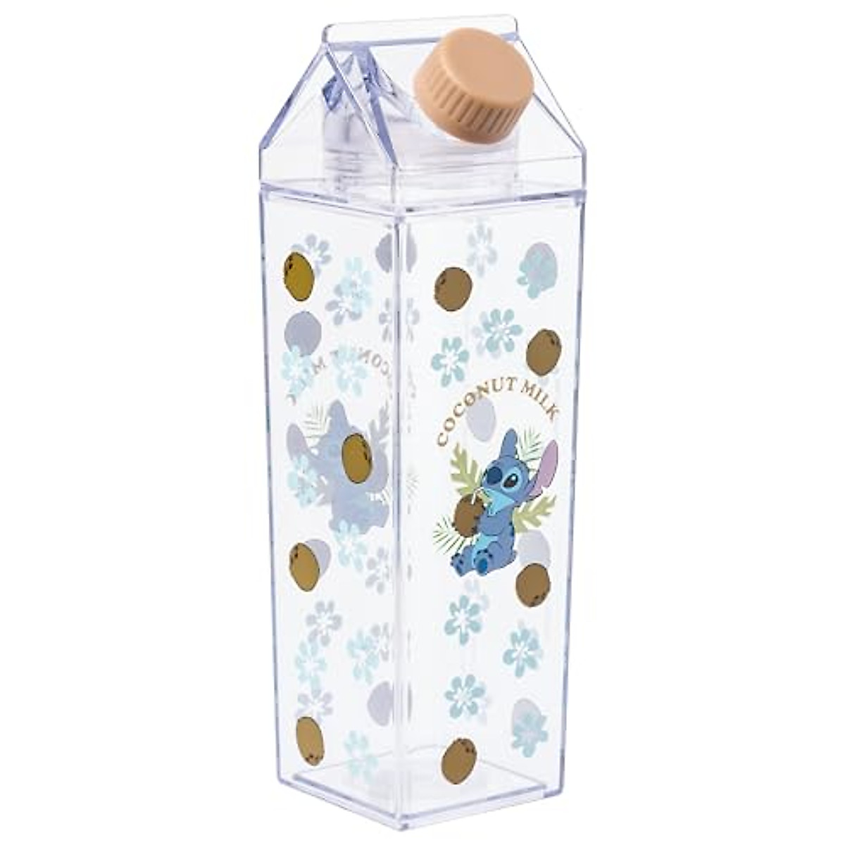 Silver Buffalo Disney Lilo and Stitch “Coconut Milk” Plastic Milk Carton Bottle Featuring Stitch, 16.2 Ounces