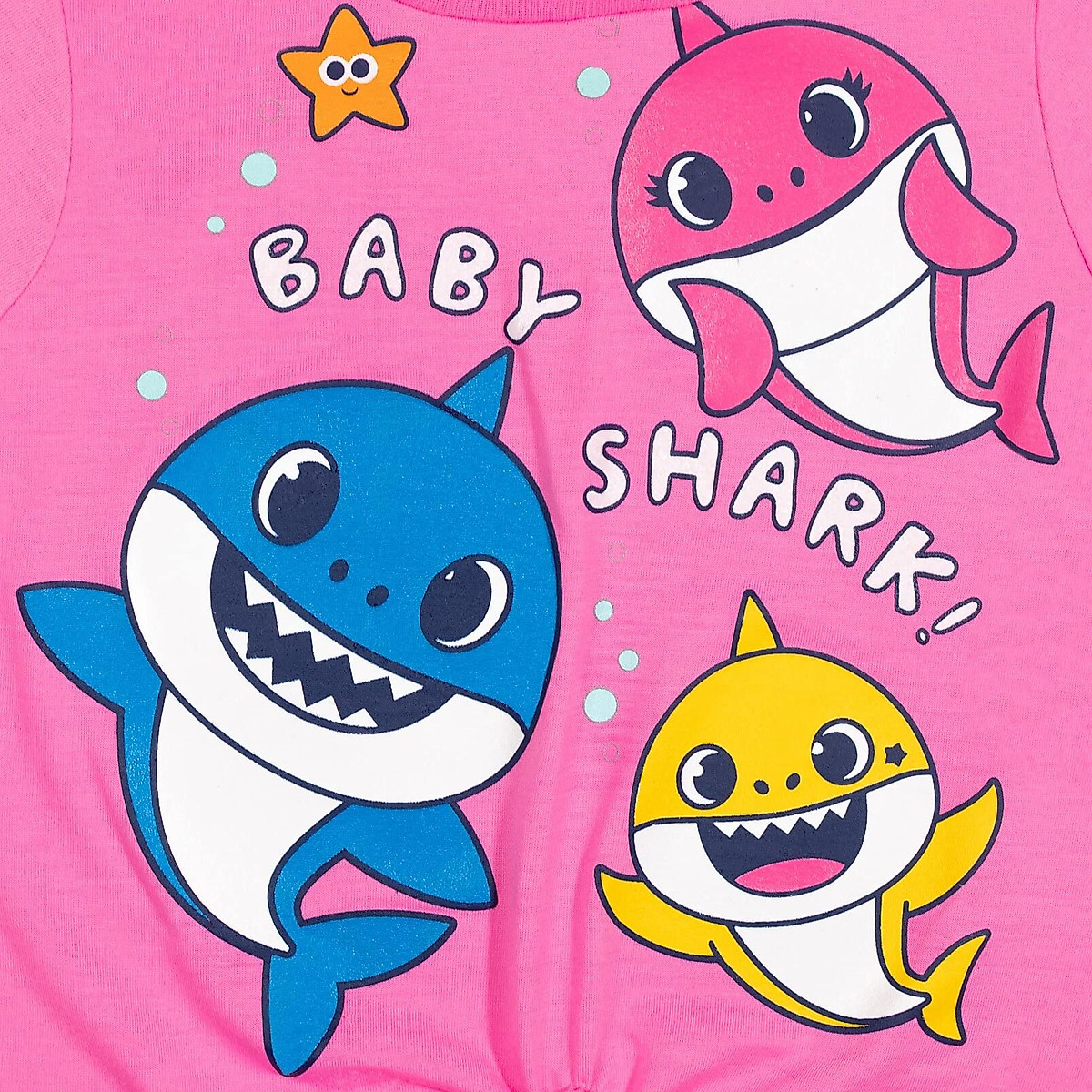 Pinkfong Baby Shark Toddler Girls Graphic T-Shirt and Leggings Outfit Set Pink/Blue 3T
