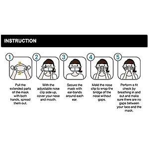 BLUNA ::Authentic:: [10 Pack] Premium 4-Layer Black KF94 Face Mask, Large [Adjustable Ear Loop][Anti-Trouble Skin][Made in KOREA] + Lanyard