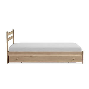 Twin Trundle Bed Wooden Bed Solid Pine Wood with Slats Support Unfinished Single Wooden Bed Frame Suitable for Bedroom and Wheeled Trundle Bed