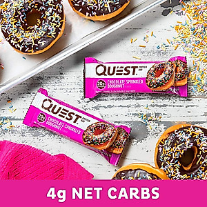 Quest Nutrition Protein Bar Choco Sprinkled Doughnut. Low Carb Meal Replacement Bar w/ 20g+ Protein. High Fiber, Gluten-Free (24 Count)