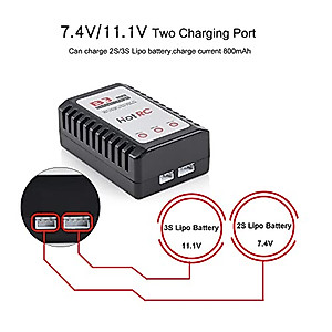 Soshine Smart Airsoft Lipo Battery Charger,2S 3S Cells 10W Balance Lipo Charger for 7.4V 11.1V Airsoft Gun Battery