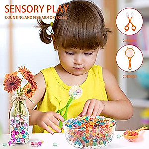 MAGICLUB Water Beads - 30000 Beads 2 Strainers 2 Tweezers 5 Spoons,Soft Water Jelly Beads Motor Skills Toy Set,Non-Toxic Water Sensory Toy for Tactile Toys,Sensory Toys,Early Skill Development