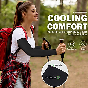 BMHOLU UV Sun Protection Compression Arm Sleeves for Men & Women,Cooling Athletic Sports Sleeve for Football, Golf,Volleyball