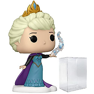 POP Disney: Ultimate Princess - Elsa Funko Vinyl Figure (Bundled with Compatible Box Protector Case), Multicolor, 3.75 inches