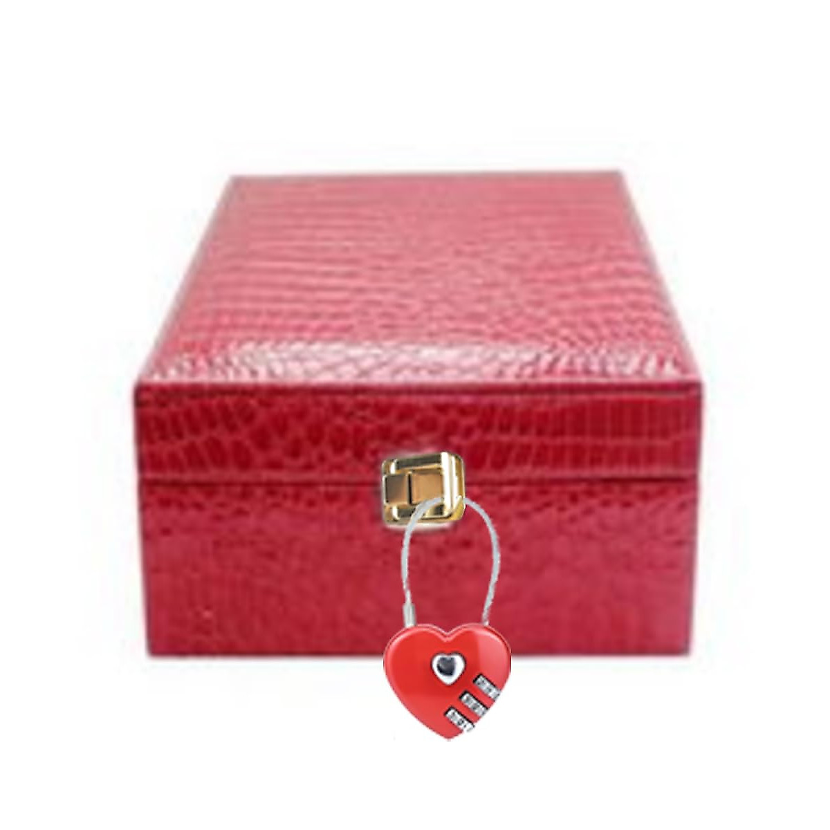 2Pcs Wire Rope Heart Shape Love Lock 3 Digital Combination Padlock Resettable Password for Travel Bags