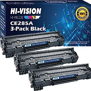 [3-Pack] HI-VISION HI-YIELDS Compatible Toner Cartridge Replacement for HP 85A CE285A 35A CB435A, Work with HP Laserjet Pro P1102w P1109w M1212nf M1217nfw P1005 P1006 Printer (Black, 3-Pack)