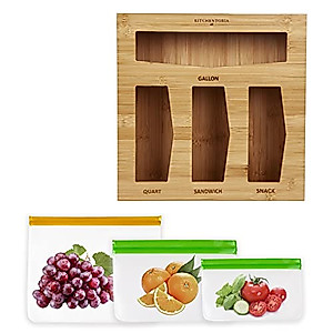 Ziplock Bag Storage Organizer and Stasher Reusable Freezer Bags for Kitchen, Ziplock Bag for drawer organizer, Stasher Reusable Storage Bags for Kitchen and Drawer (REUSABLES Bags)
