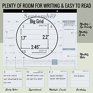 Pastel Minimalist desk calendar 2023 large 22x17-12 Monthly Desktop/Wall Calendar, January 2023 - December 2023, Big Blocks to Write for Planning and Organizing Your Home or Office B