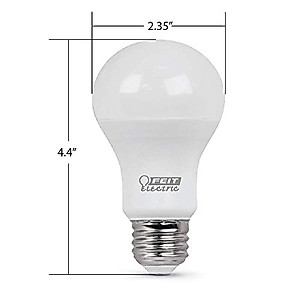 Feit Electric LED A19 Medium Base Light Bulb - 60W Equivalent - 10 Year Life - 800 Lumen - 3500K Neutral White - Non-Dimmable | 1-Pack