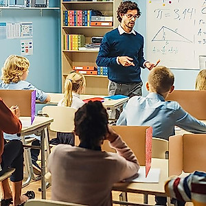 Jetec 30 Pcs Privacy Boards for Student Desks Classroom Privacy Boards for Desks Colored Desk Divider Testing Dividers Desk Partition Trifold Panels Study Carrel for Study Teacher Classroom Office