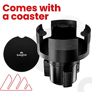 Integral Mug Integrator Expandable Mug Holder - YETI 14oz Rambler Cup Holder - Coffee Mug Car Cup Holder Expander with Adjustable Base - Rubber Tabs Hold Most Coffee Mugs Ramblers 10oz