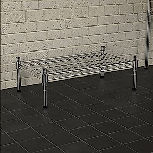 Krollen Industrial 14" x 24" NSF Chrome Wire Stationary Dunnage Storage Rack with 8" Posts, Ideal for Commercial Kitchen, Home, Garage, Warehouse, Shelters